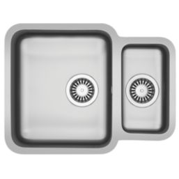 Franke Lucca 1.5 Bowl Stainless Steel Kitchen Sink 600 x 180mm - Screwfix