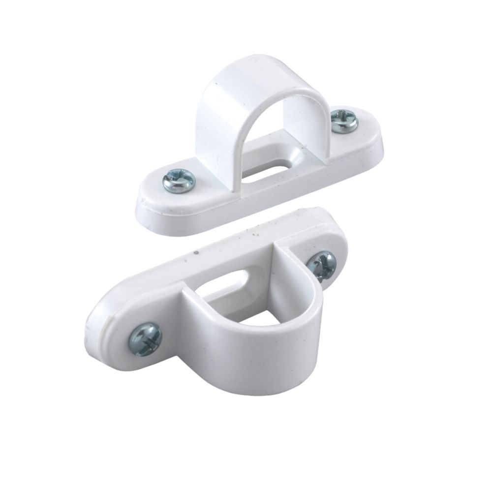 Tower uPVC Spacer Bar Saddles 20mm White 2 Pack - Screwfix