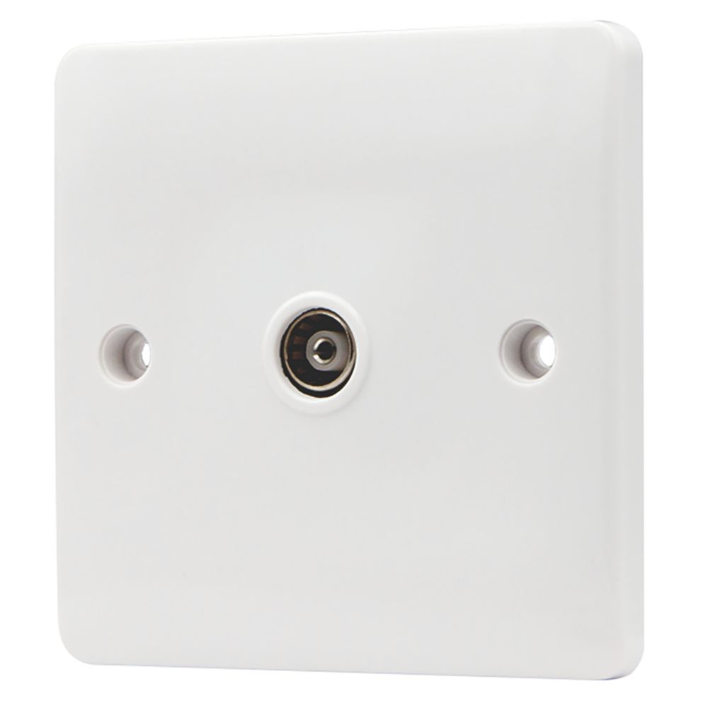 Vimark Pro 1-Gang Isolated Coaxial TV Socket White - Screwfix