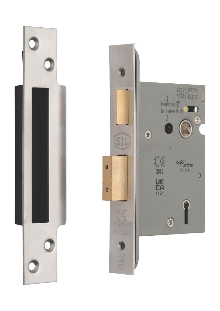 Smith & Locke Fire Rated 5 Lever Satin Nickel Architectural Sash Lock ...