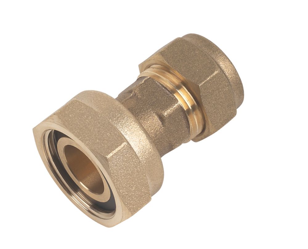 Flomasta Brass Compression Straight Tap Connector 15mm x 3/4" - Screwfix
