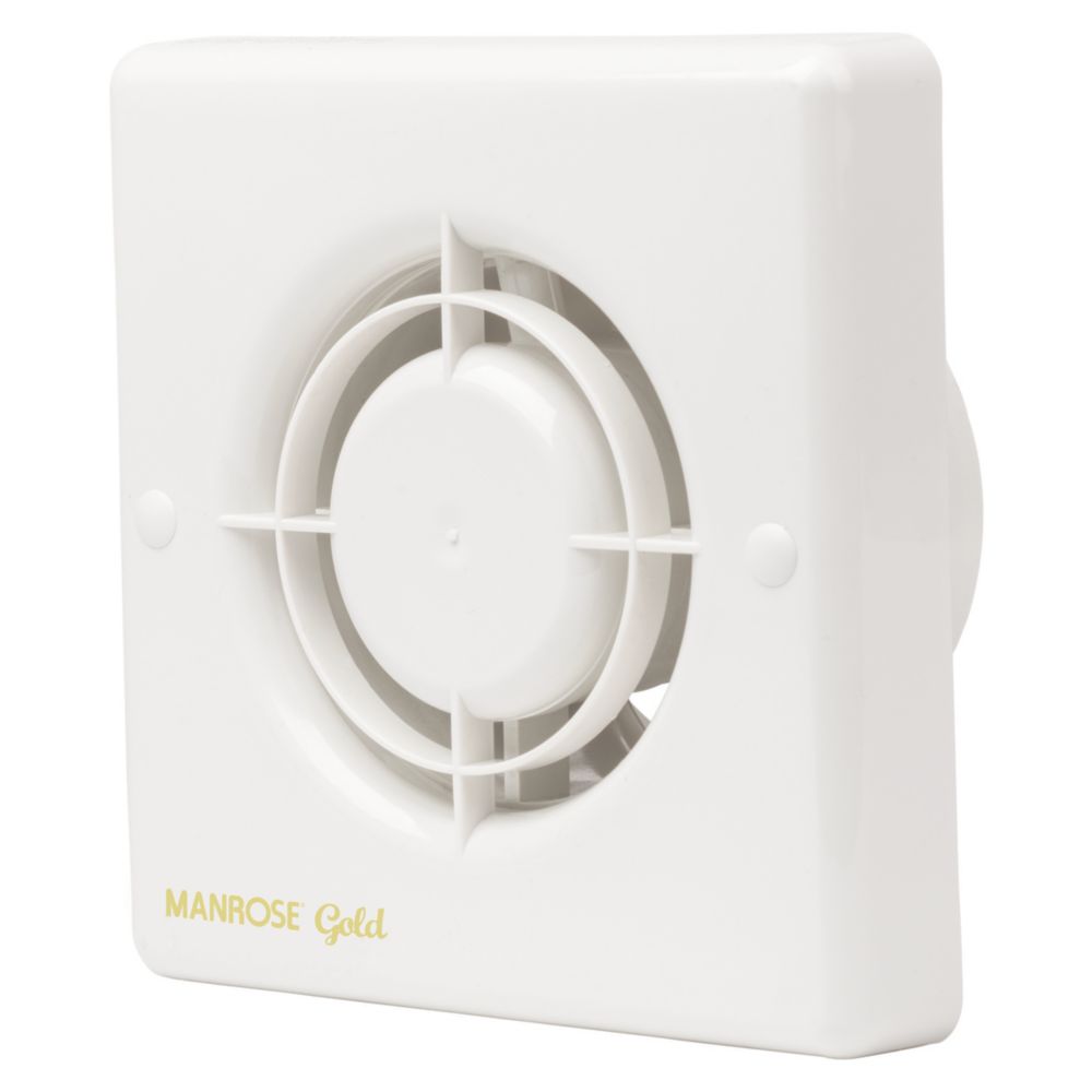 Manrose MG100S 100mm (4") Axial Bathroom Extractor Fan White 240V ...