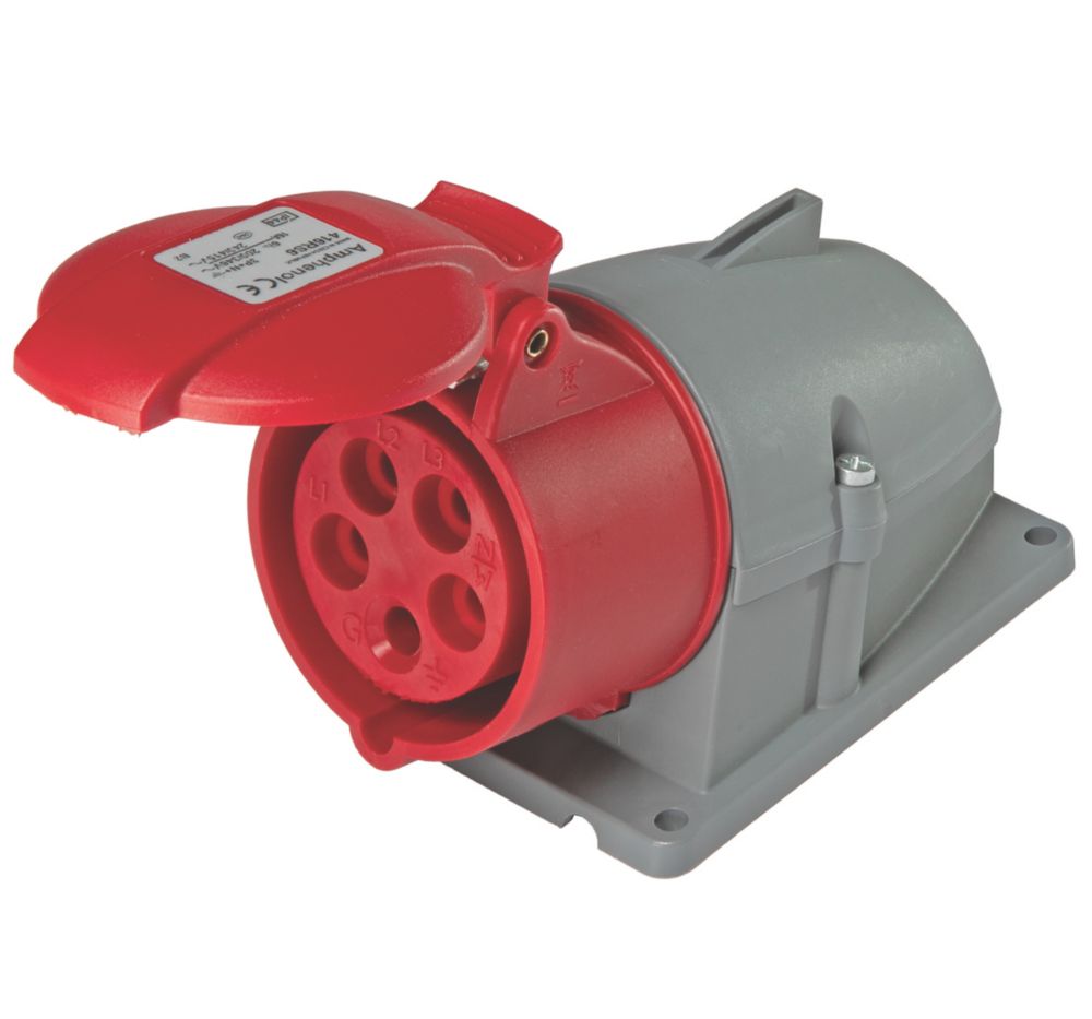 Amphenol 16A 4P+E Surface Socket 415V - Screwfix