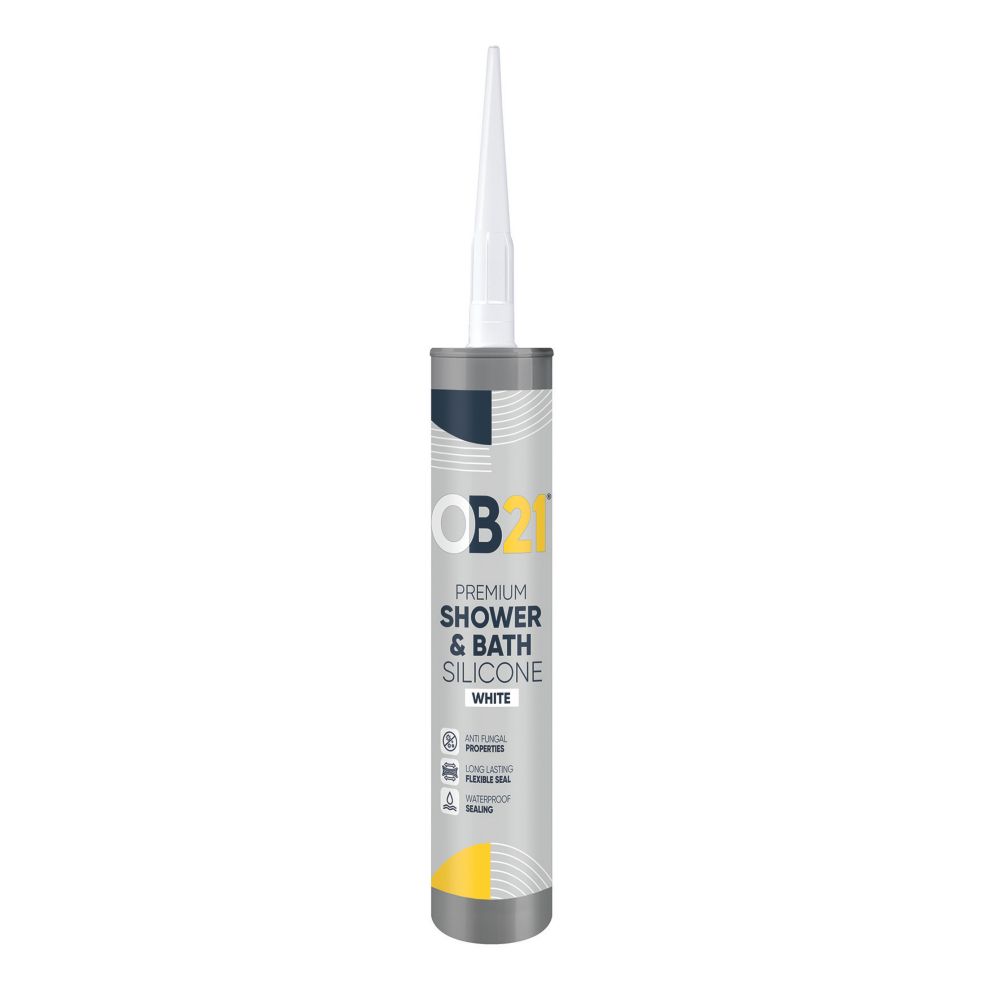OB21 Premium Shower & Bath Silicone White 310ml - Screwfix