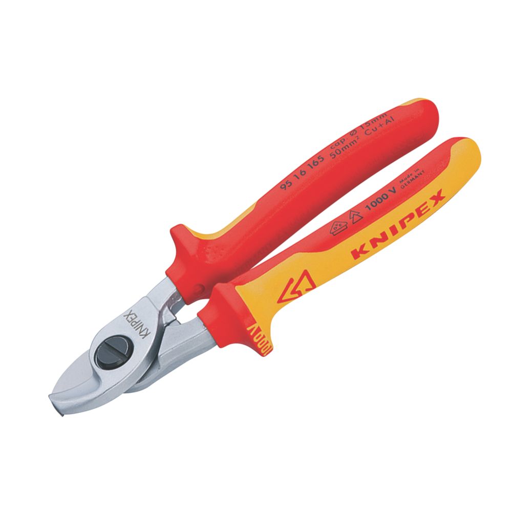 Knipex VDE Cable Shears 6 1/4" (165mm) - Screwfix