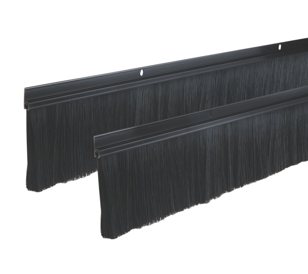 Stormguard Industrial Door Brush Seals Black 1.25m 2 Pack - Screwfix