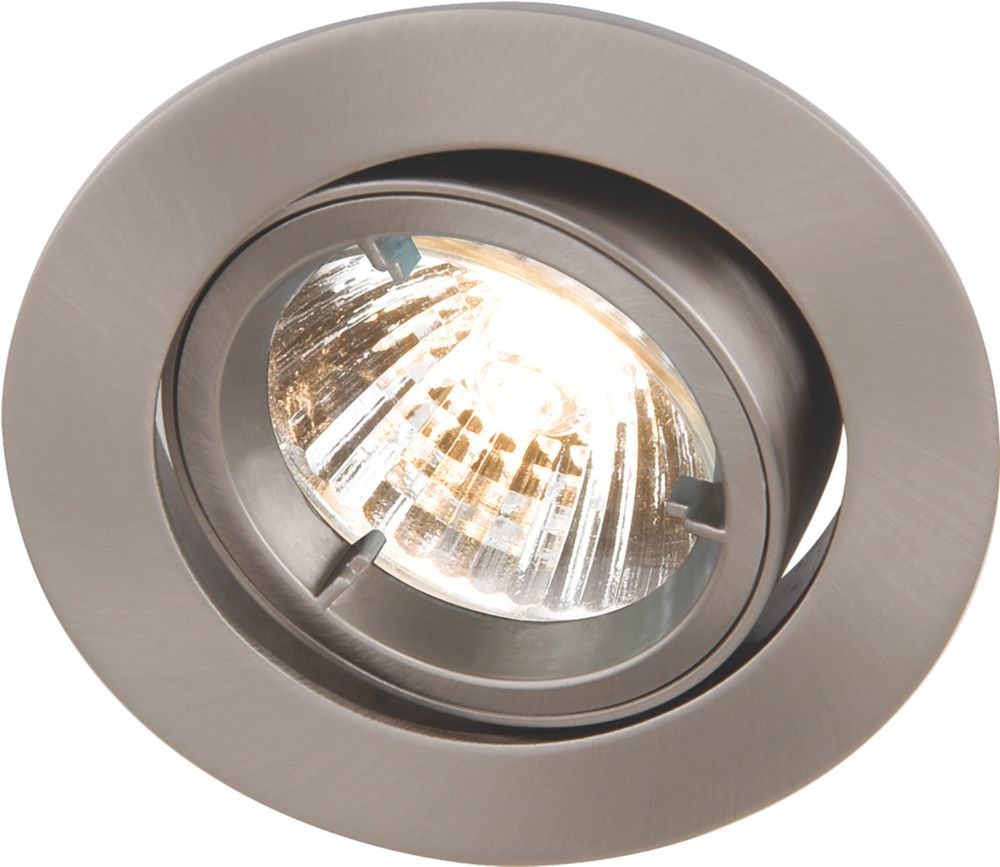 Knightsbridge Tilt Recessed Downlight Brushed Chrome - Screwfix