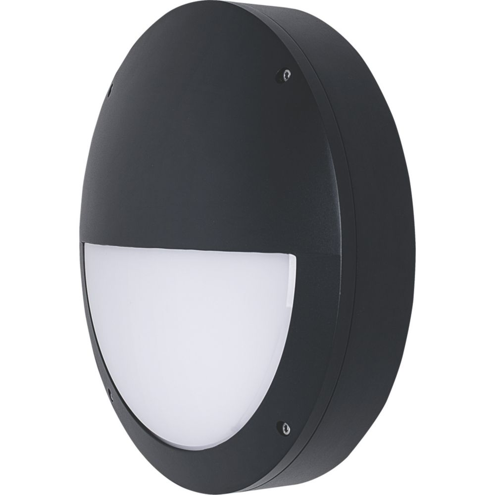 Luceco Atlas Outdoor Round LED Hooded Bulkhead Black 12/19W 1250/2100lm ...