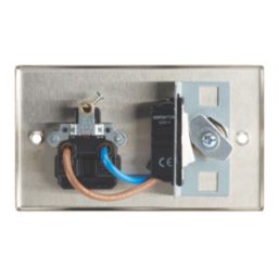 Contactum iConic 13A Key Switch 1-Gang 2-Pole Switched Socket Brushed ...