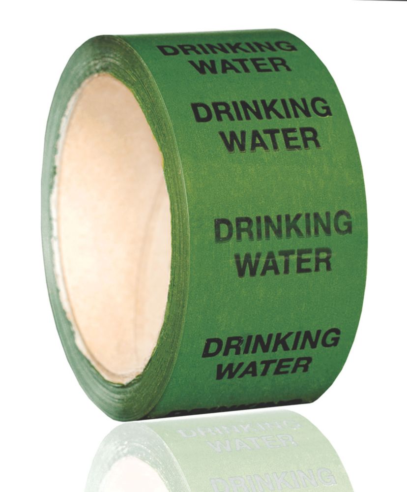 Essentials Drinking Water Pipe Marking Tape Green 33m x 50mm - Screwfix