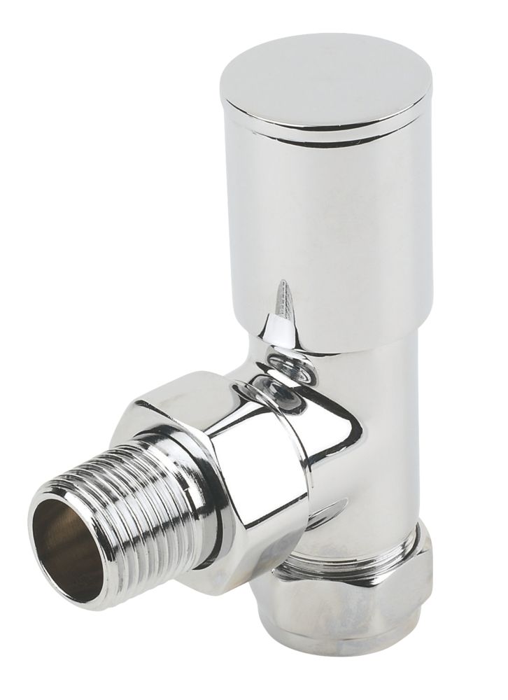 Verona 15mm x 1/2" Chrome Angled Modern Manual Radiator Valve Head ...