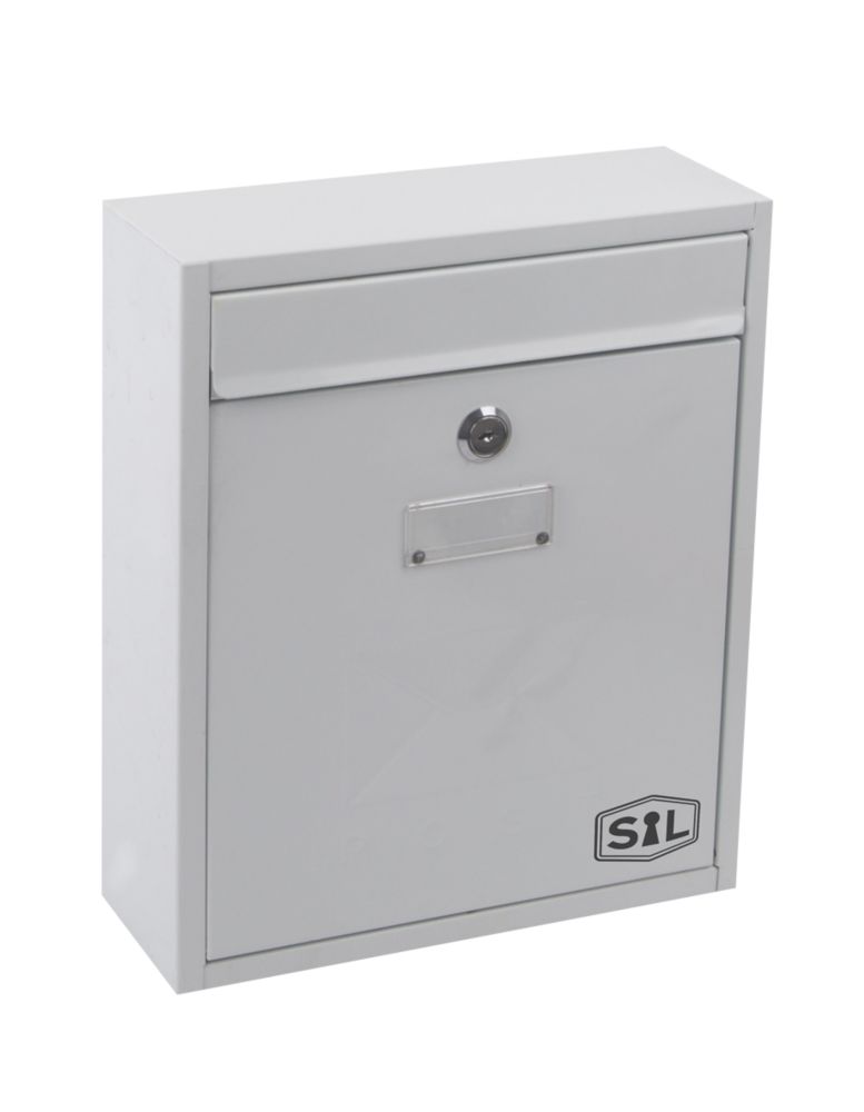 Smith & Locke Compact Post Box White Powder-Coated - Screwfix
