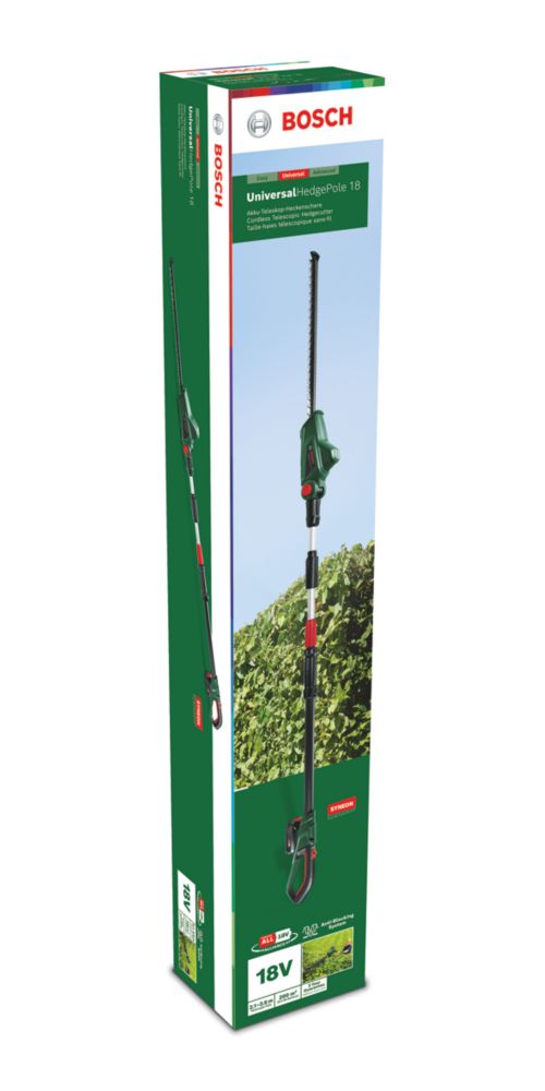 Bosch UniversalHedgePole 18 43cm 18V 1 x 2.5Ah Li Ion Power for All Cordless Pole Hedge Trimmer Screwfix