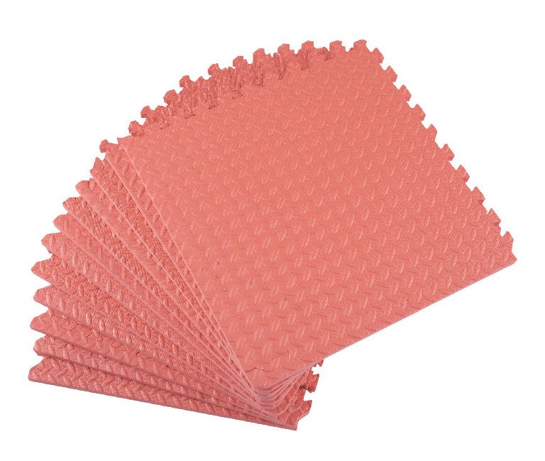 Essentials Interlocking Floor Tiles Red 20mm 12 Pack - Screwfix