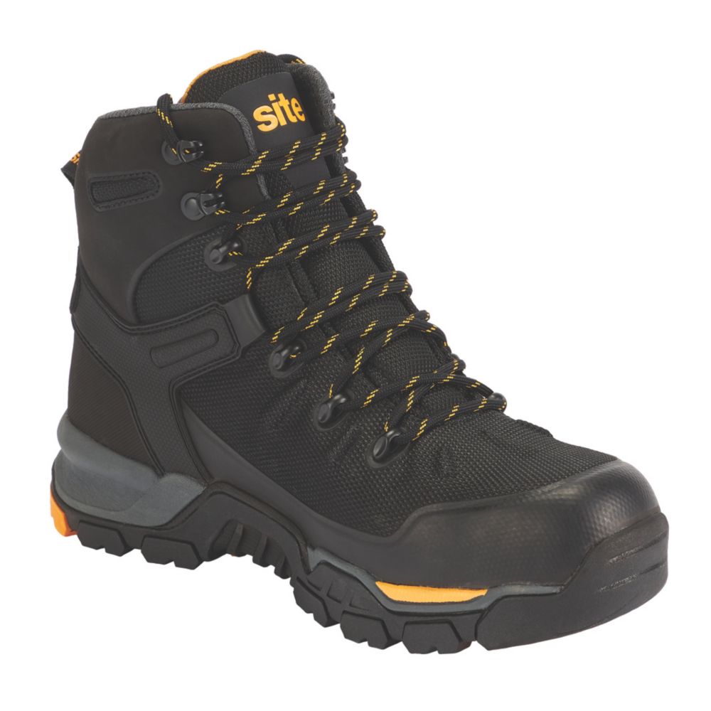 Site Densham Size 8 Black Safety Boots - Screwfix