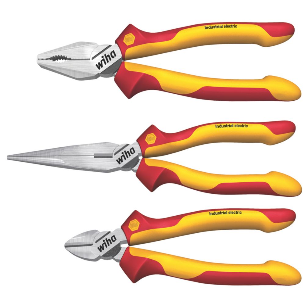 Wiha VDE Electrical Pliers 3 Piece Set - Screwfix
