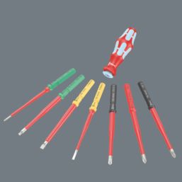 Wera Kraftform Kompakt Extra Slim 1 Tool Finder VDE Interchangeable Insulated Screwdriver Set 17 ...
