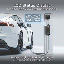 Masterplug 10A 2.4kW Mode 2 Type 2 Plug Portable EV Charger 5m - Screwfix