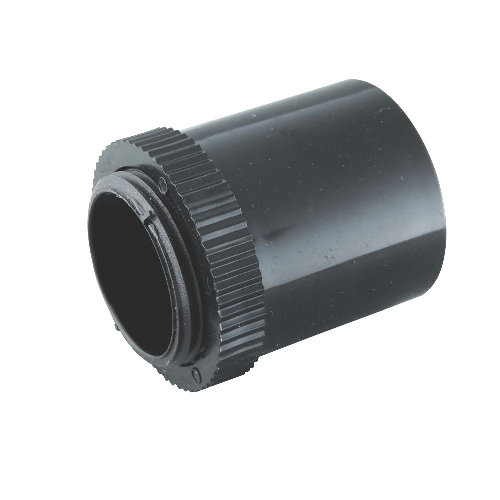 Tower Male Conduit Adaptors 25mm Black 2 Pack - Screwfix
