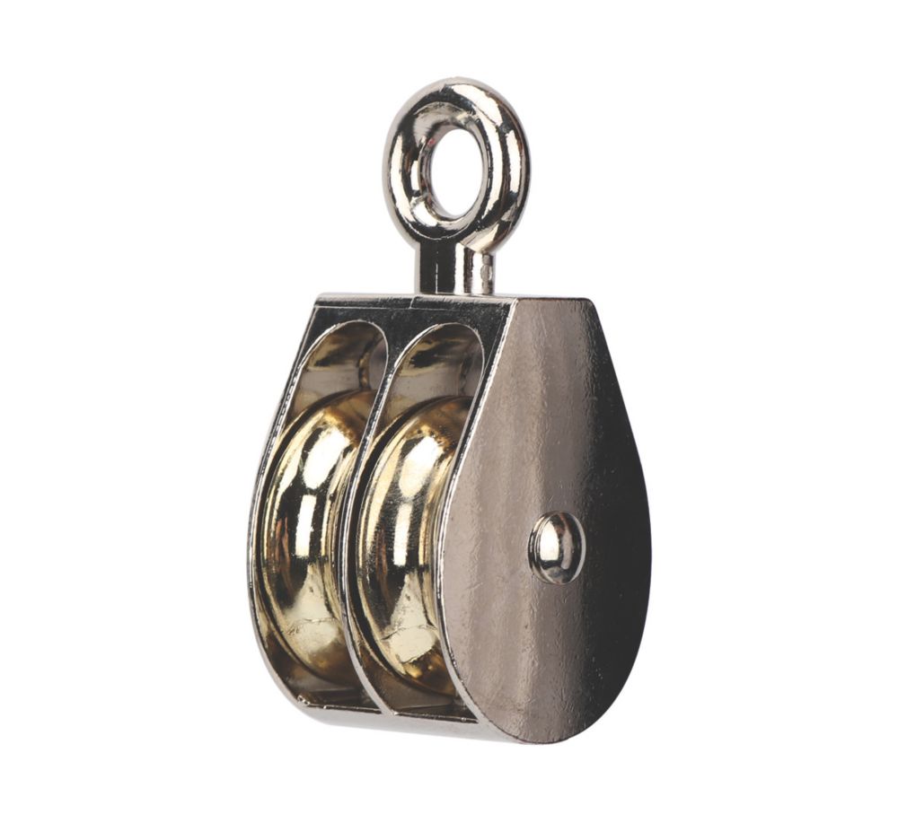 Essentials Steel Double Wheel Pulley 35mm - Screwfix