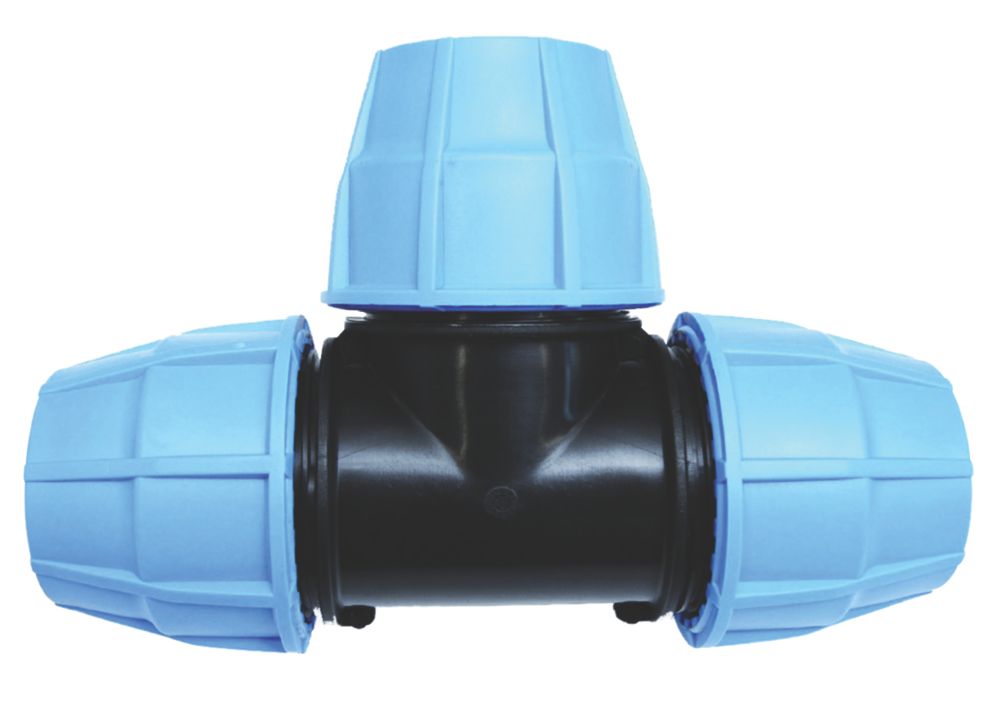 FloPlast 495124 MDPE Compression Equal Tee 20mm - Screwfix