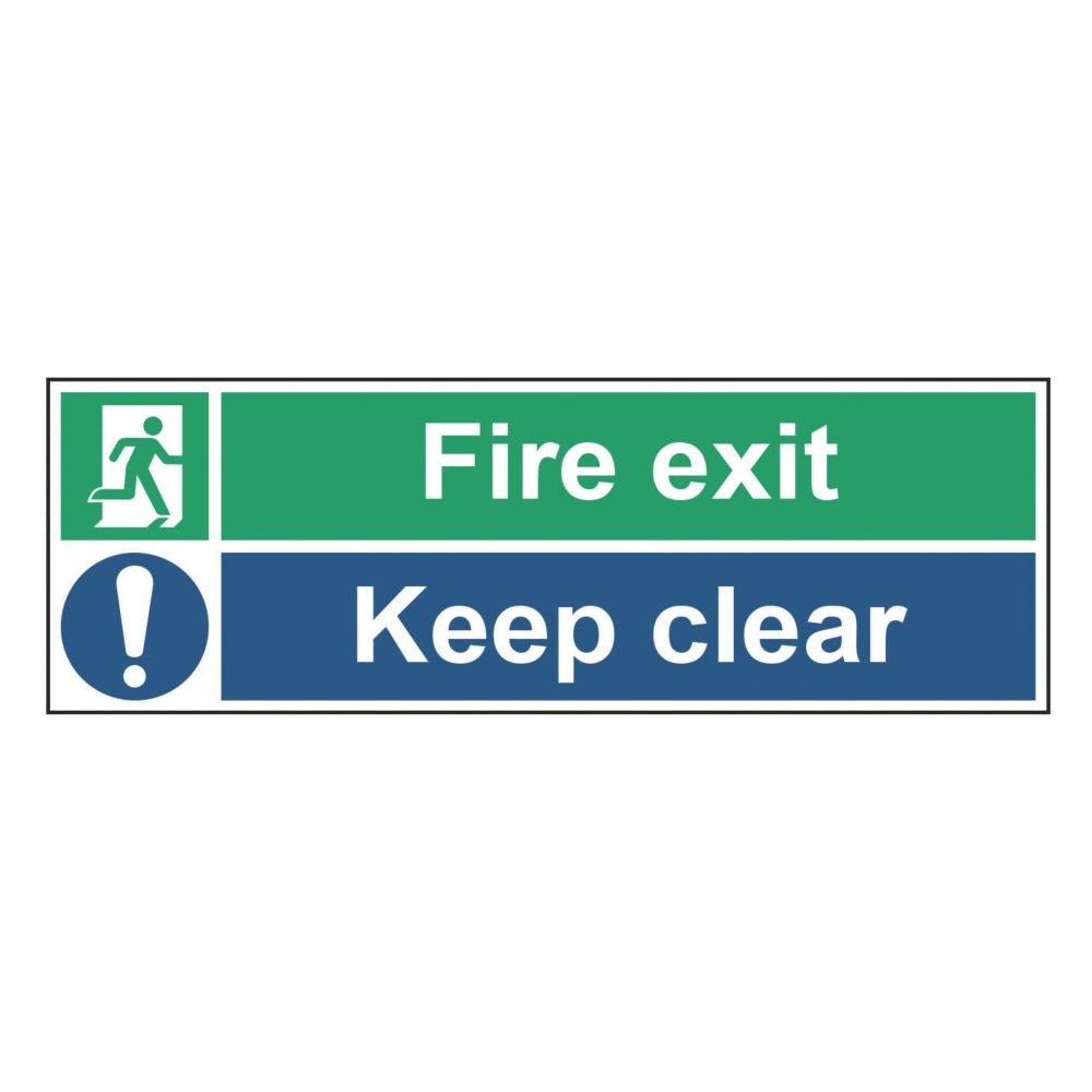 Essentials Non Photoluminescent "Fire Exit Keep Clear" Sign 150mm x ...