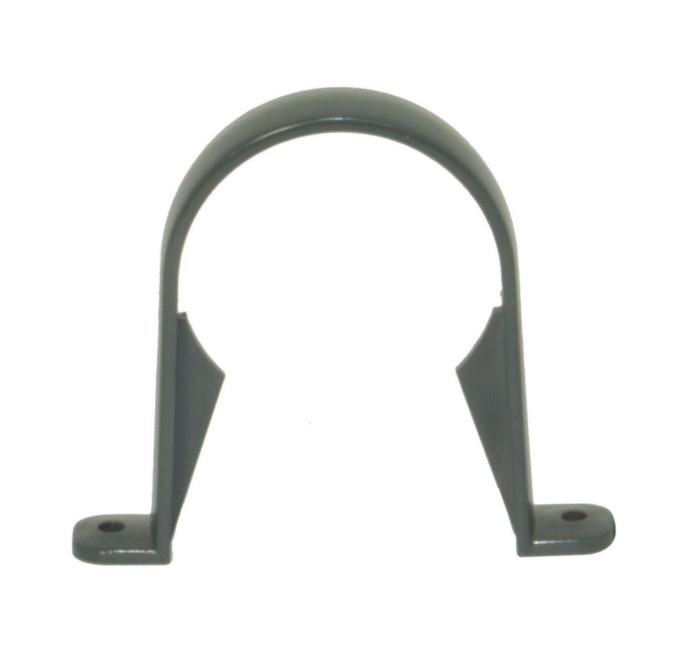 FloPlast Round Rainwater Downpipe Clip Anthracite Grey 68mm 10 Pack ...