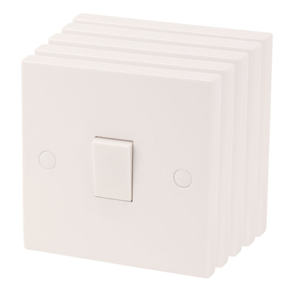 Essentials 10AX 1-Gang 2-Way Light Switches White 5 Pack - Screwfix