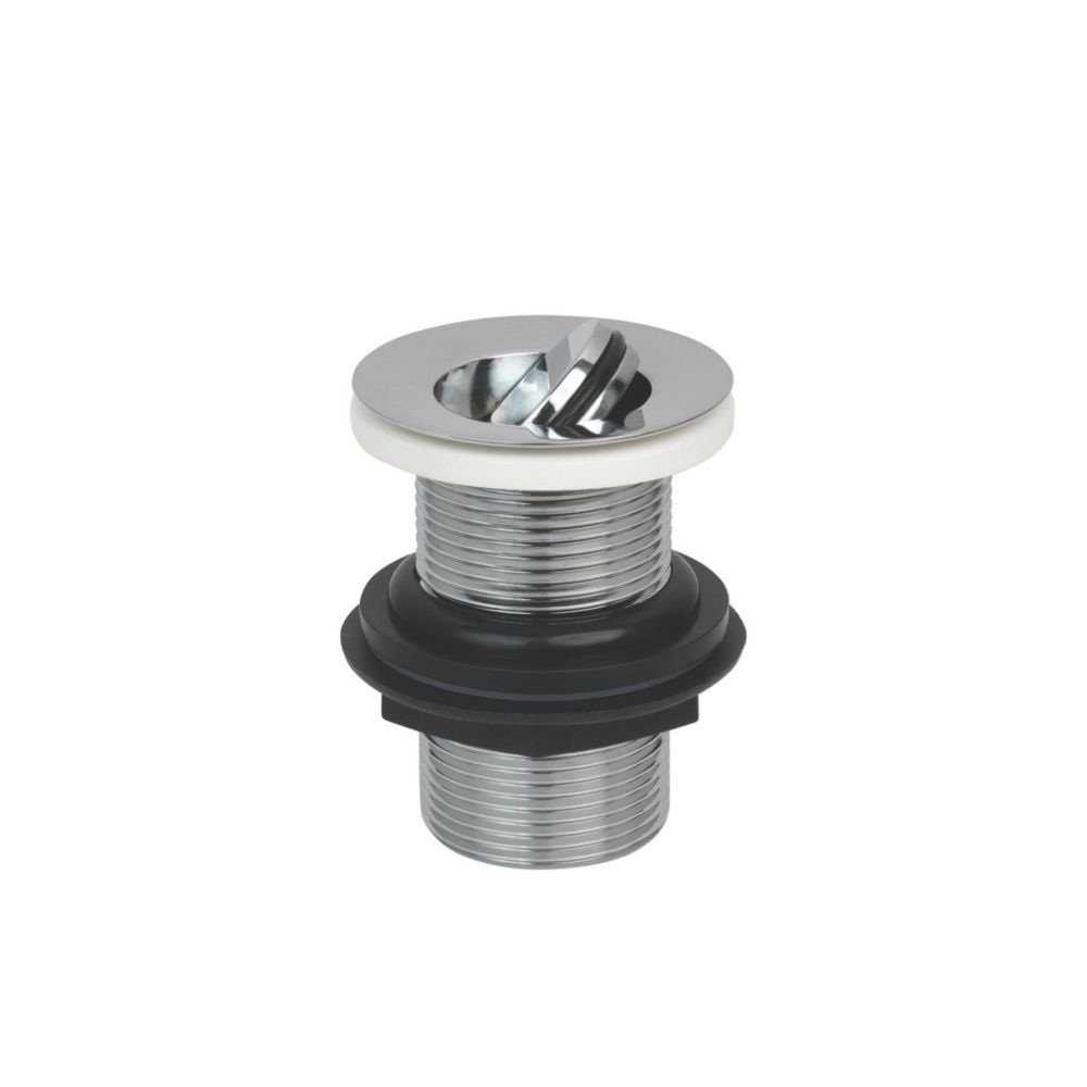 Flomasta Unslotted Captive Basin Waste Chrome-Plated Brass 32mm - Screwfix