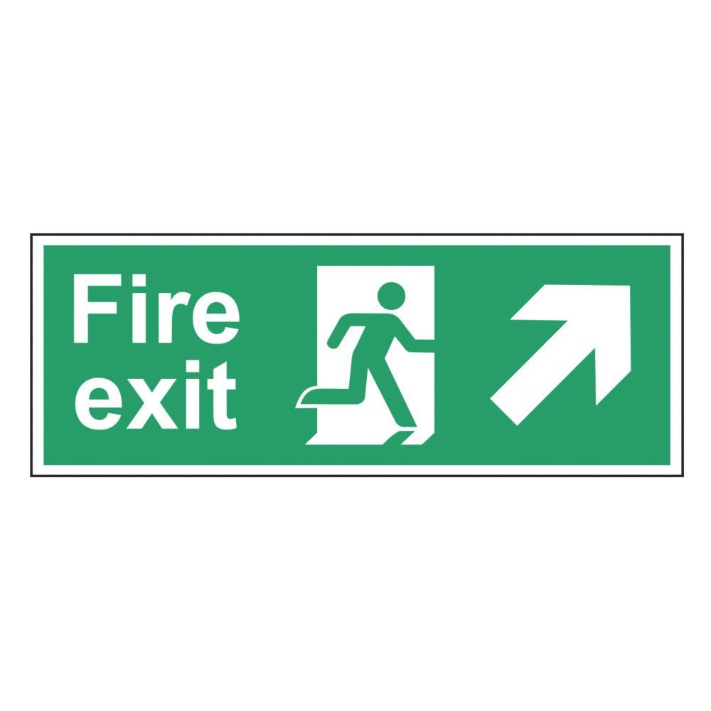 Essentials Non Photoluminescent "Fire Exit Man Up Right Arrow" Sign ...