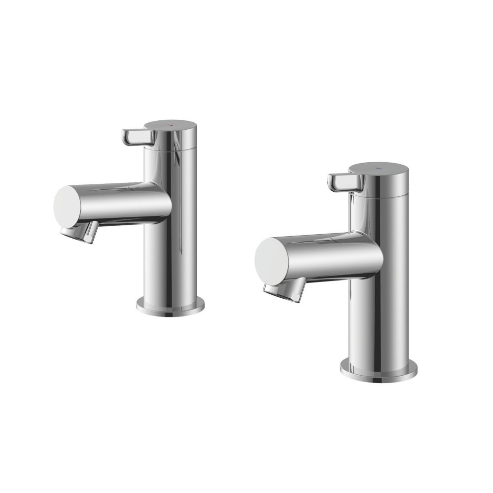 Swirl Bonda Chrome 120mm Standard Lever 2 Tap Holes Basin Pillar Tap ...