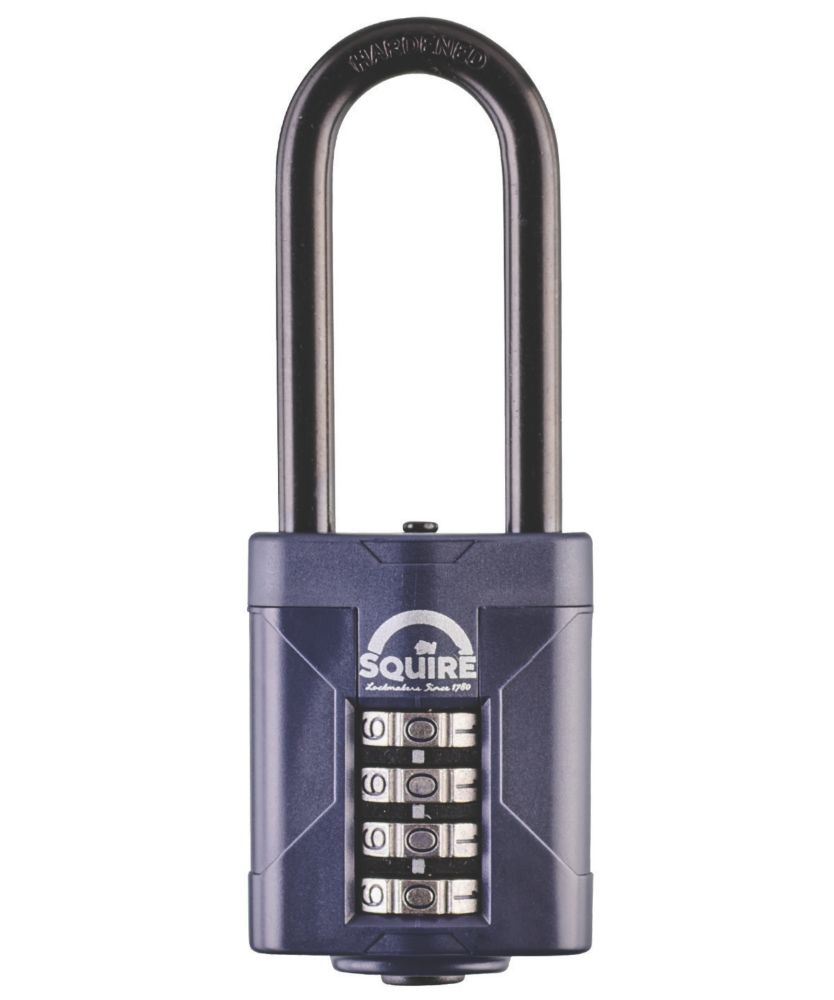 Squire Water-Resistant Long Shackle Combination Padlock Blue 50mm ...