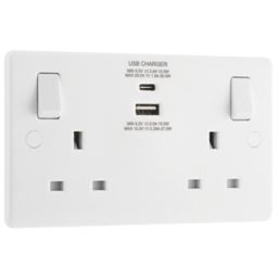 LAP 13A 2-Gang SP Switched Socket + 3A 30W 2-Outlet Type A & C USB ...