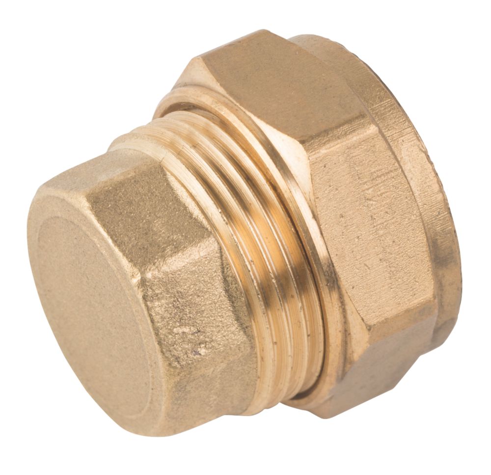 Midbrass Brass Compression Stop End 1" - Screwfix