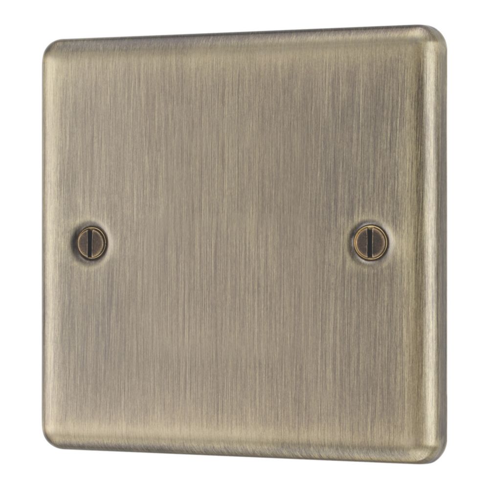 LAP 1-Gang Blanking Plate Antique Brass - Screwfix