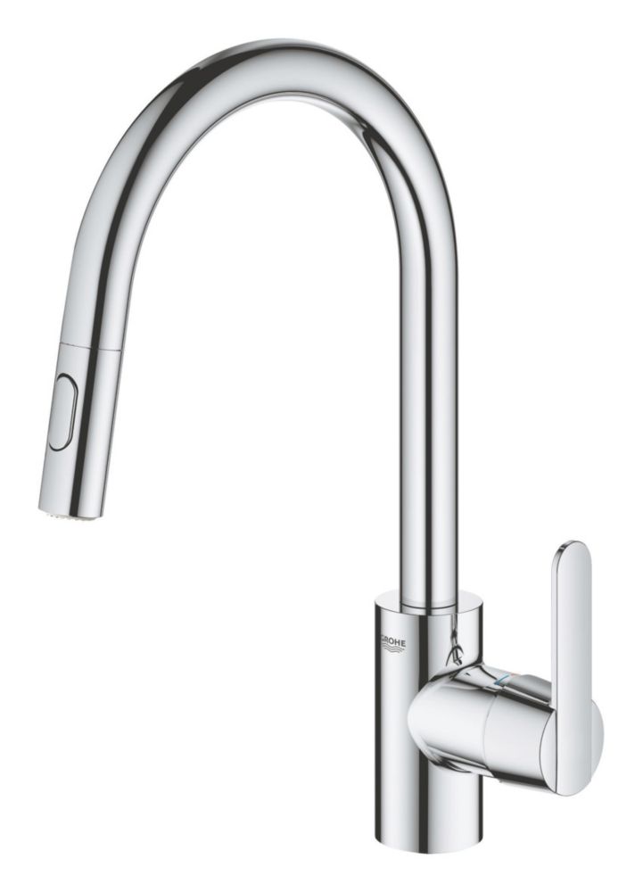 Grohe Get 31484001 Single Lever Kitchen Sink Mixer Tap Chrome - Screwfix