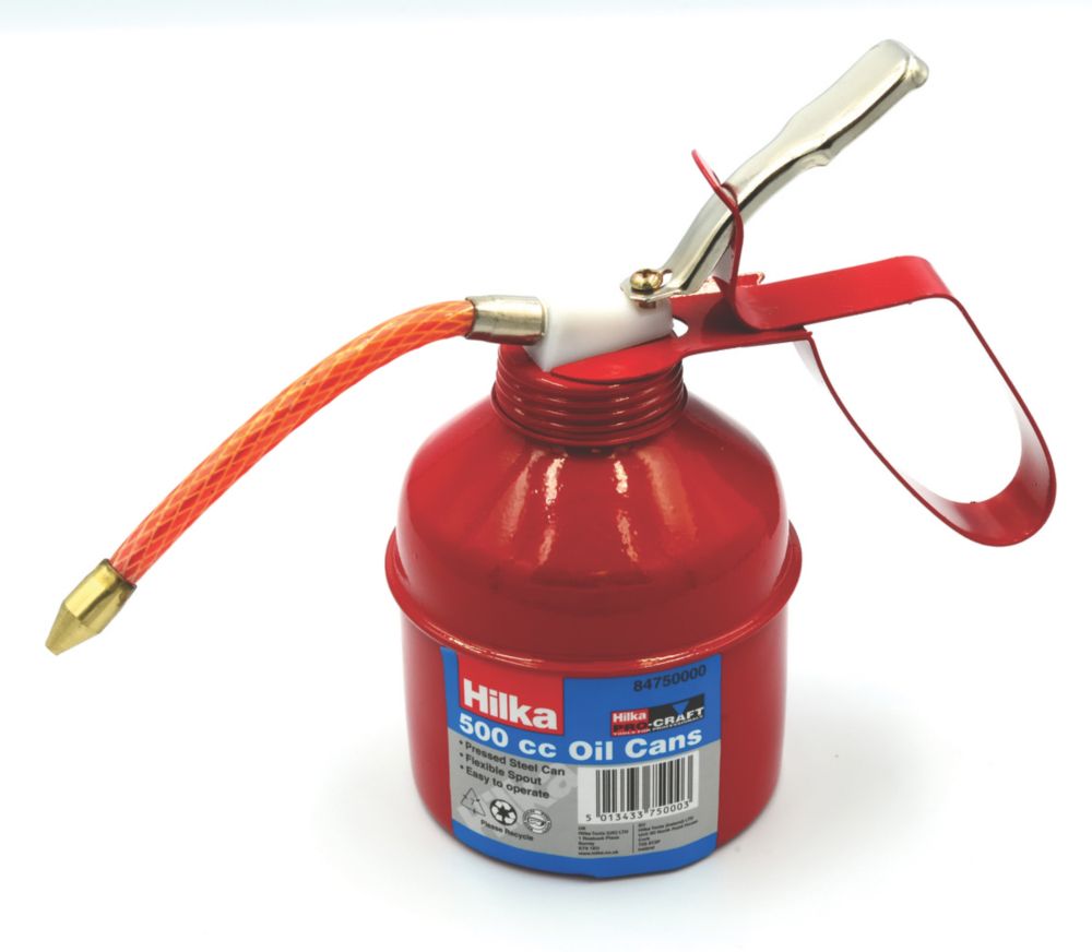 Hilka Pro-Craft Steel Oil Can Red 500cc - Screwfix