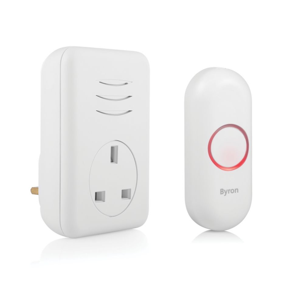 Byron DBY-22313UK Plug-In Wireless Doorbell Kit White 2 Piece Set ...