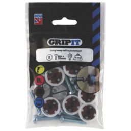 GripIt Plasterboard Fixings 20mm x 14mm 8 Pack - Screwfix