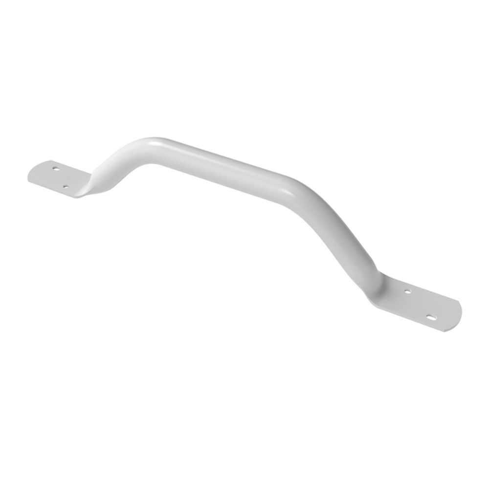 Nymas Straight Household Flat End Steel Grab Rail White 455mm - Screwfix