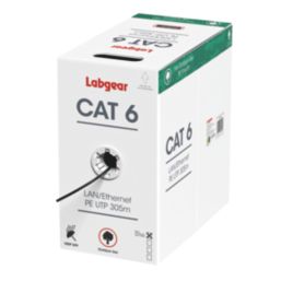 Labgear Cat 6 Black 4-Pair 8-Core Unshielded Ethernet Cable 305m Box ...