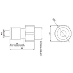 Flomasta Brass Push-Fit Adapting Female Coupler Pipe Fitting Adaptor ...
