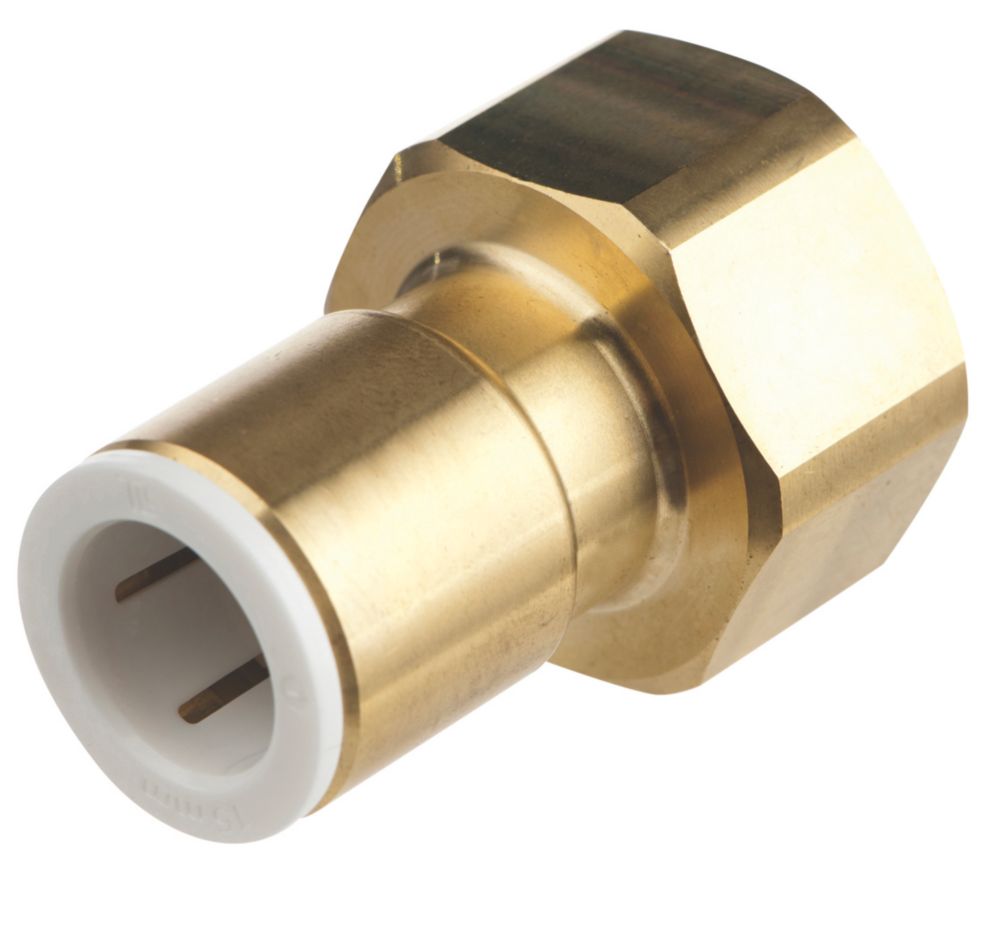 Flomasta Brass Push-Fit Adapting Female Coupler Pipe Fitting Adaptor ...