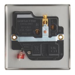 Contactum Iconic 13A 1-Gang DP Switched Socket Outlet Brushed Steel ...