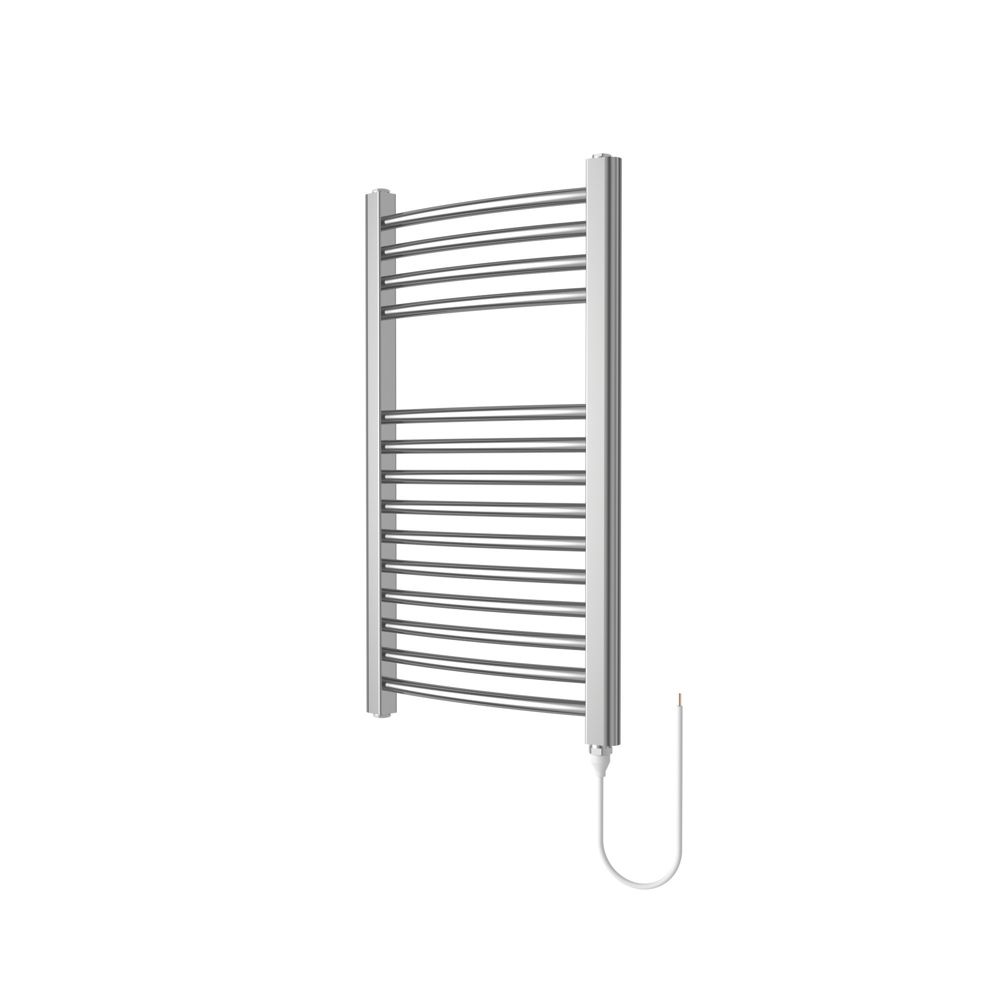 Flomasta 700mm x 400mm 512BTU Chrome Curved Electric Towel Radiator ...