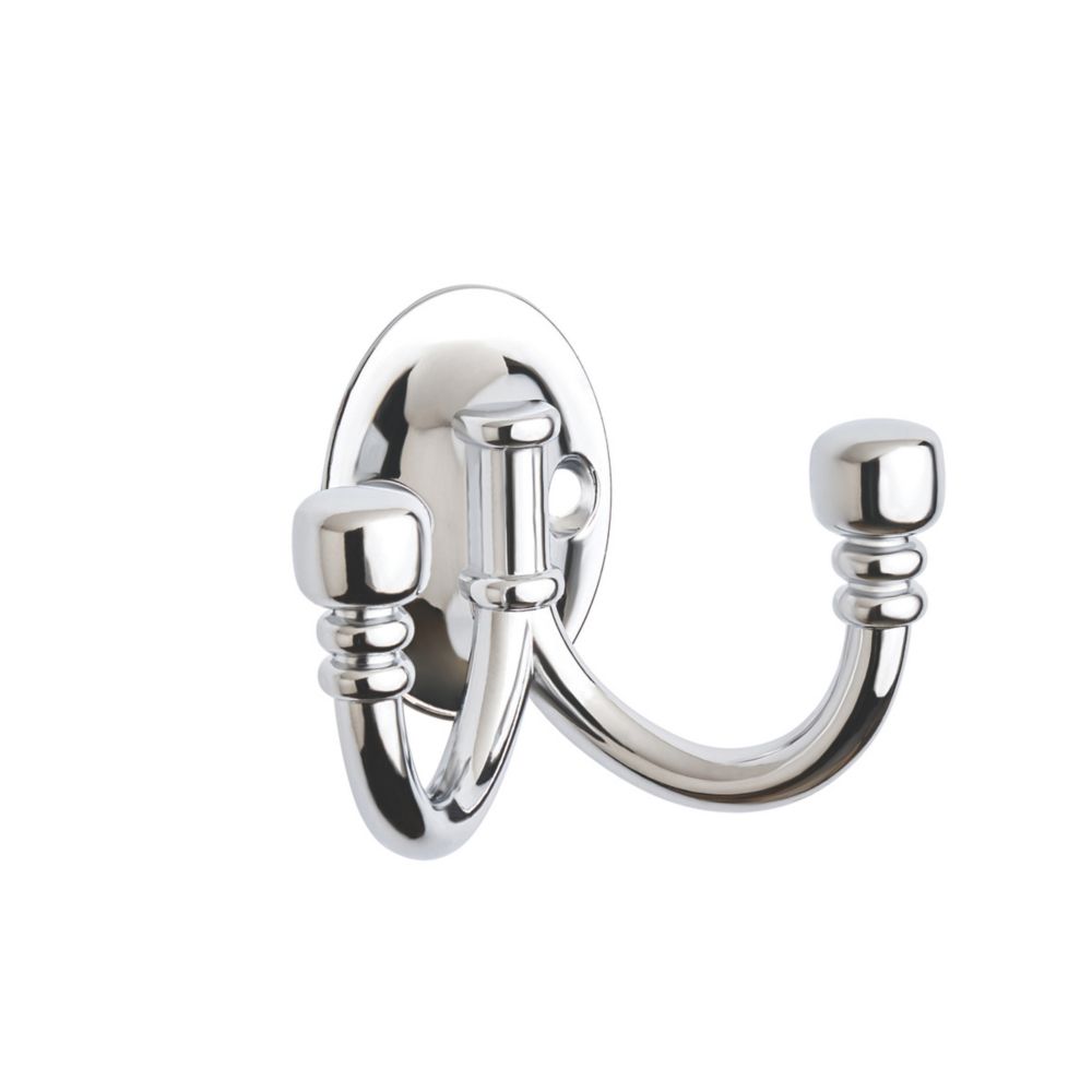 Decohooks Two Prong Wide Ball End Hook Polished Chrome 45mm - Screwfix