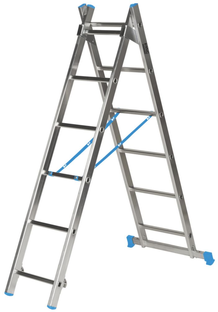 Mac Allister 2-Section 3-Way Aluminium Combination Ladder 2.6m ...