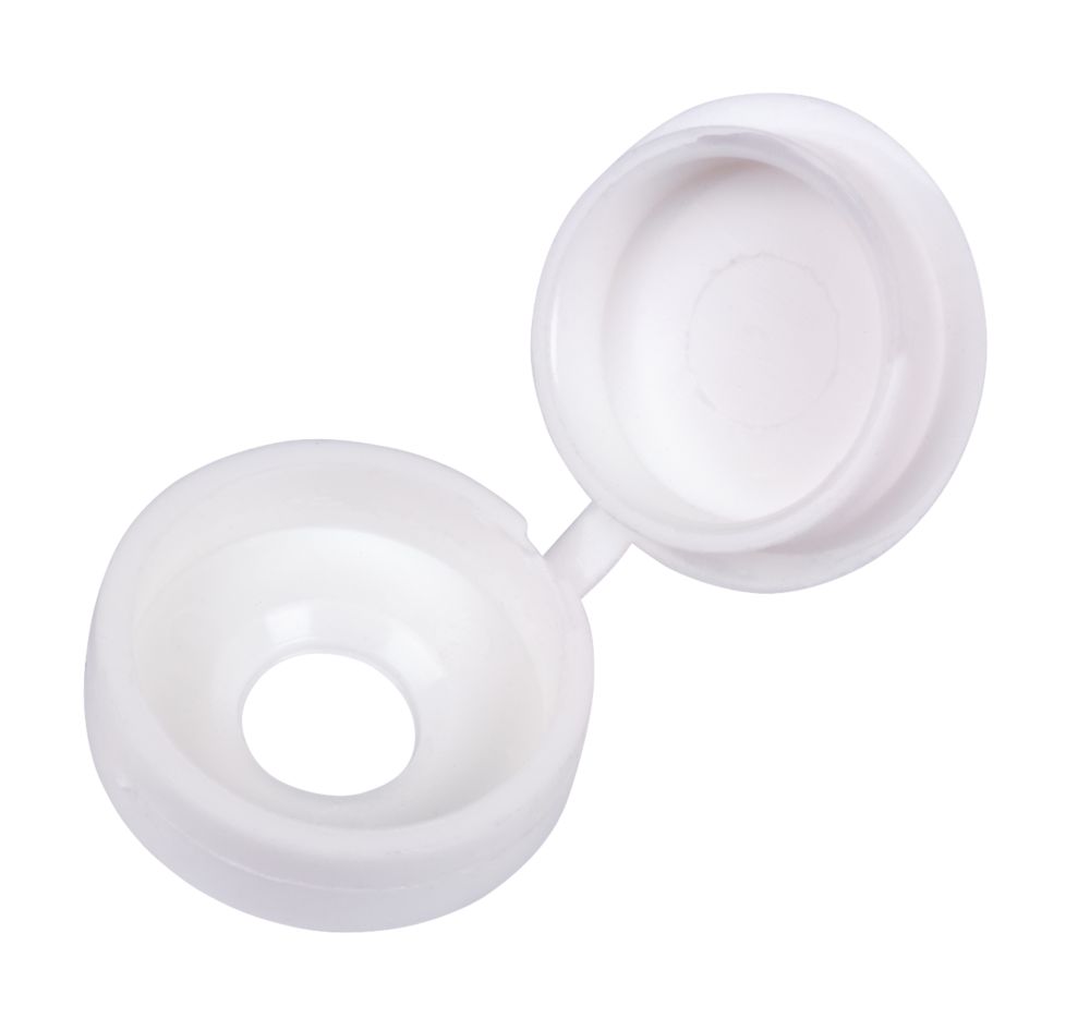 Essentials 10-12ga 100 Pack White Polypropylene Screw Caps - Screwfix