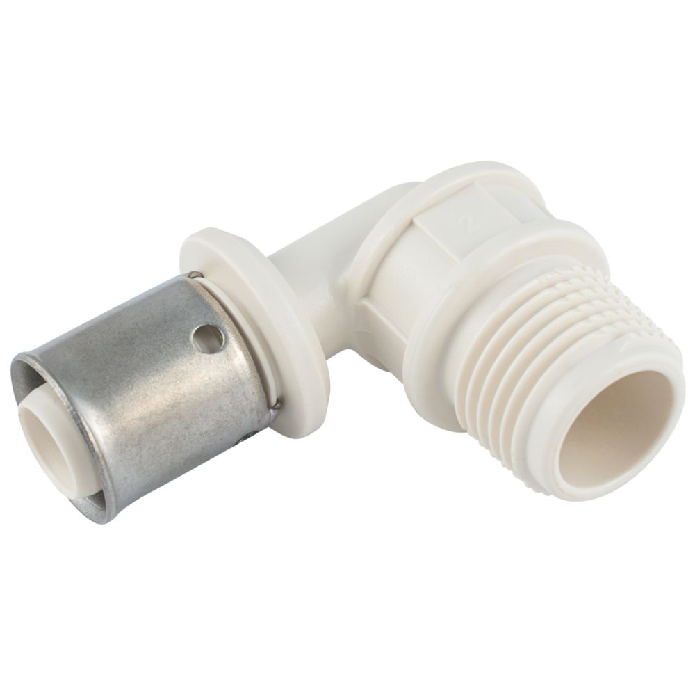 Purmo Plastic Press-Fit Adapting 90° Elbow 3/4" x 26mm - Screwfix