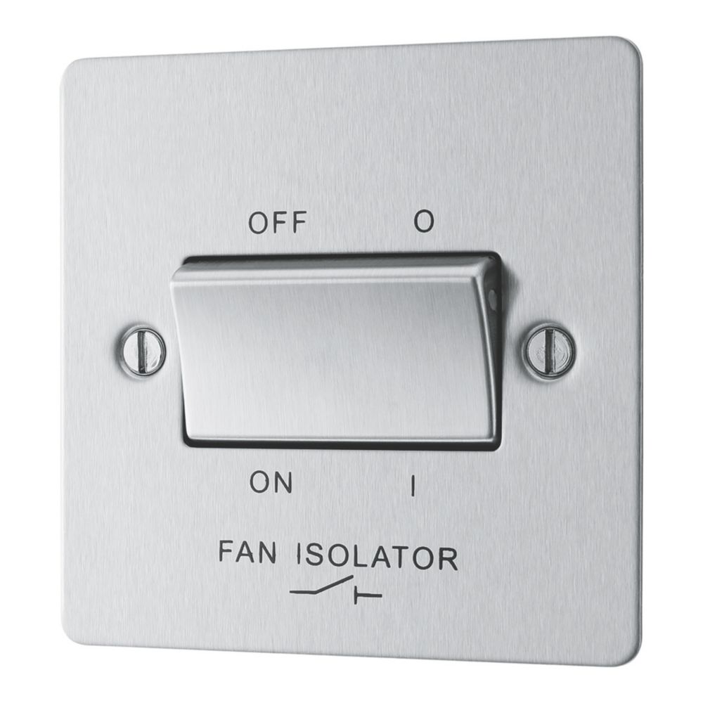 LAP 10A 1-Gang 3-Pole Fan Isolator Switch Brushed Stainless Steel ...